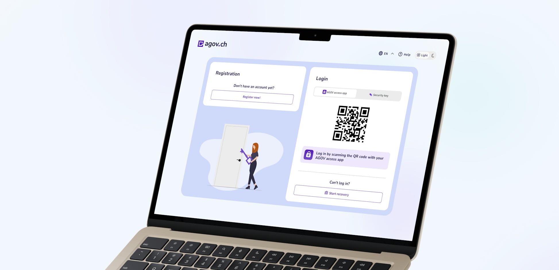 Accès à BE-Login avec AGOV